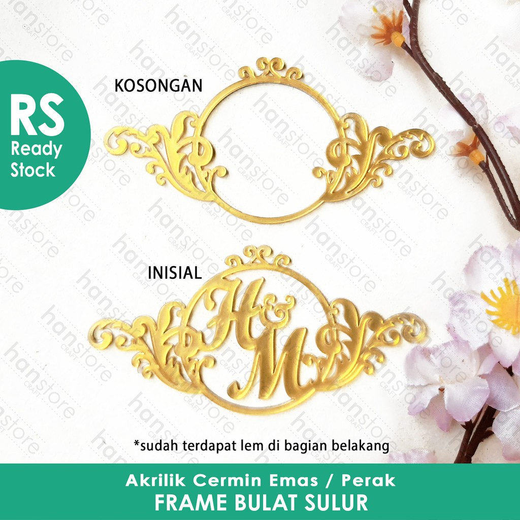 Jual RS Frame Bulat Sulur Akrilik Cermin Emas/Perak / Dekorasi / Mahar ...