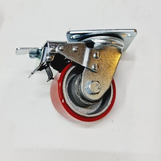 Jual Roda troley pu heavy duty 4 inch taiwan (putar+rem ) | Shopee ...