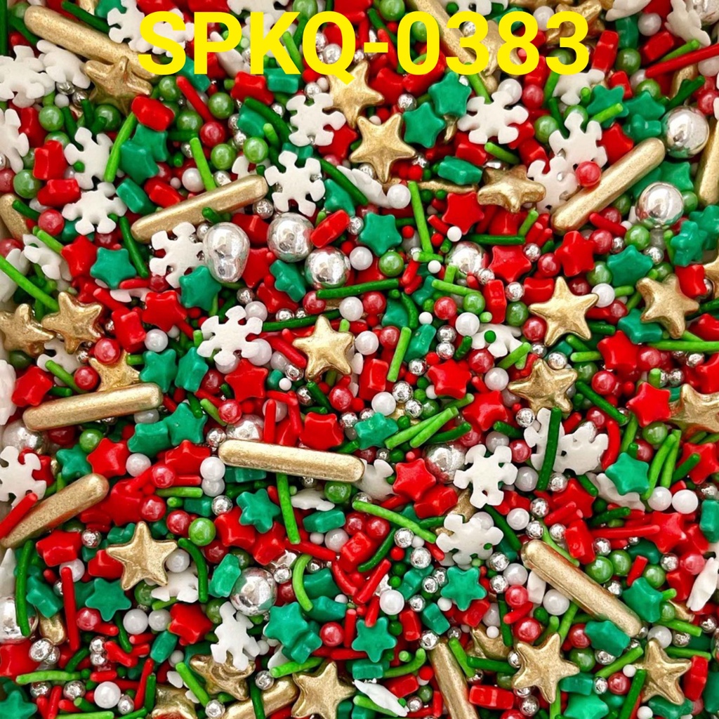 Jual SPKQ-0383 Sprinkles sprinkel 250gr bintang natal frozen hijau ...