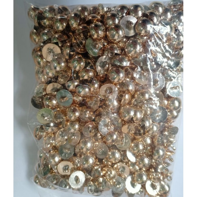 Jual Kancing Baju Jamur Emas Mutiara/silver Polos Timbul Isi 100 pcs ...