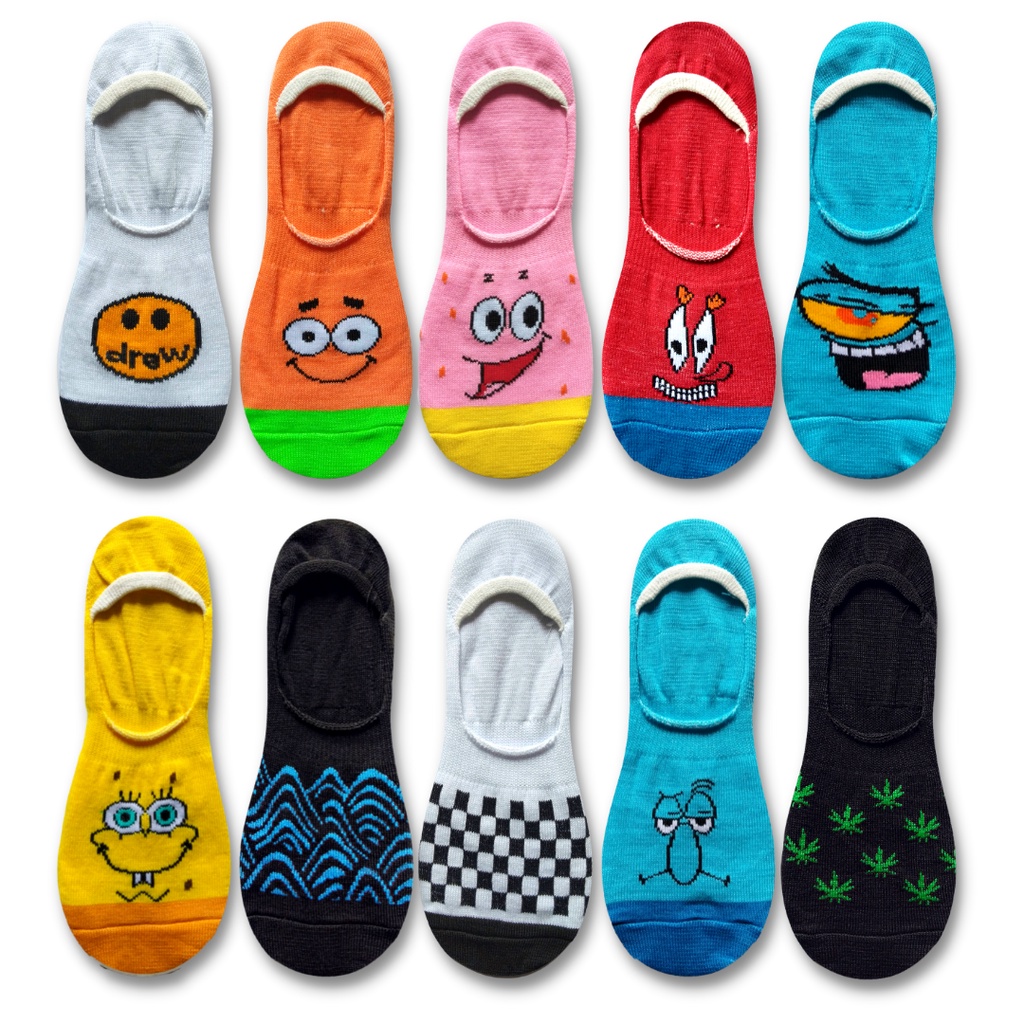 Jual Hidden Socks Motif Keren - Kaos Kaki Pendek - Kaos Kaki Oldschool ...