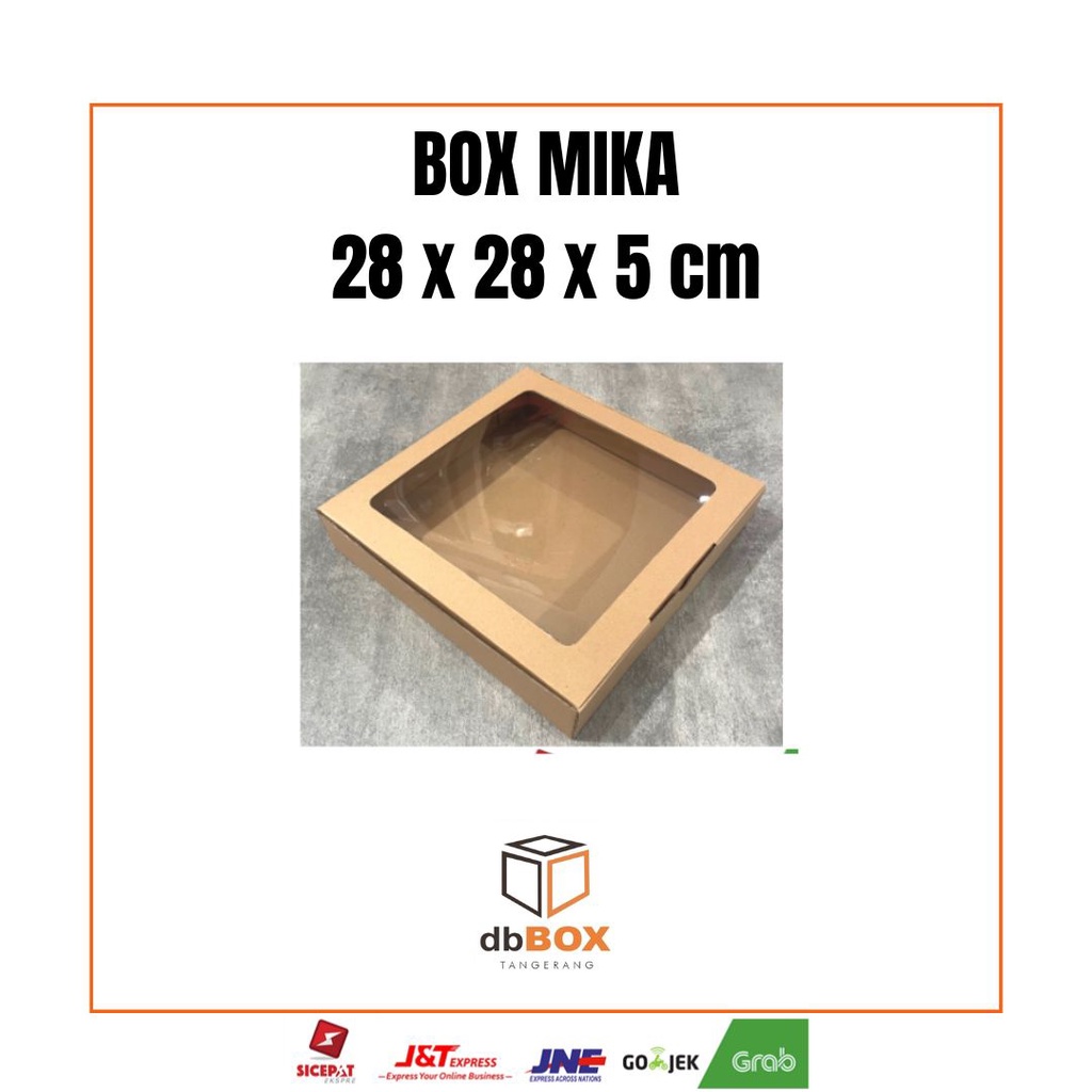 Jual BOX MIKA 28x28x5 cm | Box Die Cut & Easy Usage | Box Kue Bolu ...