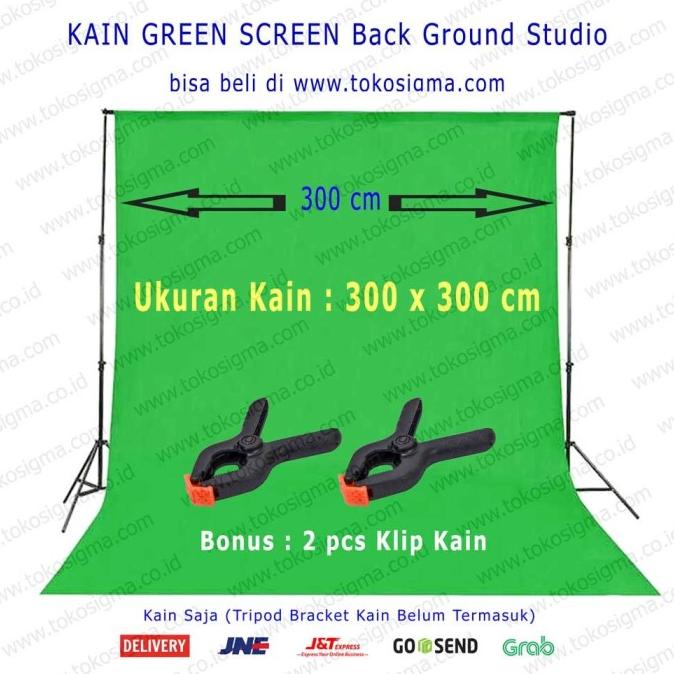 Jual Kain Green Screen Background Backdrop Layar Katun Photo Studio 3X3 ...