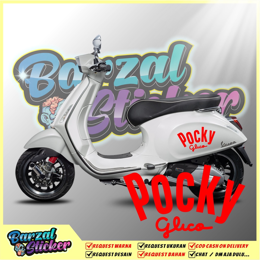 Jual Stiker motor cuting STRIPING cutting sticker logo POCKY GLICO ...