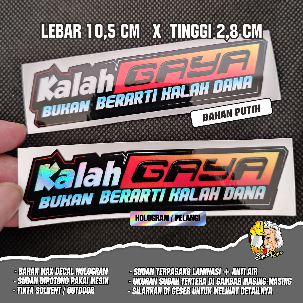 Jual stiker kalah gaya bukan berarti kalah dana / stiker aesthetic ...