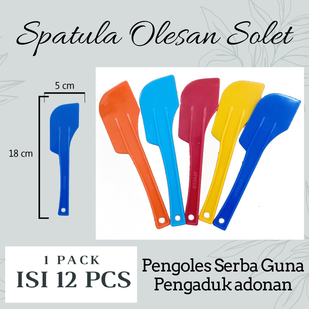 Jual Solet / Sodet Spatula Plastik Isi 12 Pcs Olesan Pengaduk Kue ...