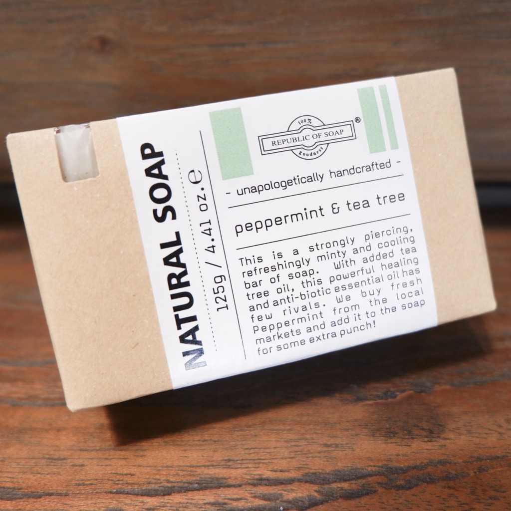Jual Natural Soap Bar - Peppermint & Tea Tree 125gr - Republic Of Soap ...