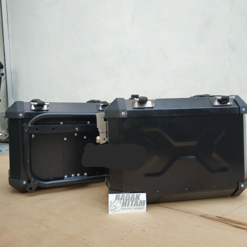 Jual Side - Box Samping Motor Badak Hitam Alumunium Pannier 27 Liter ...