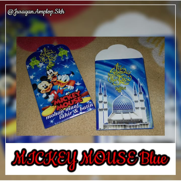 Jual Aneka Snack Amplop Lebaran Mickey Mouse Blue / Angpao Lebaran ...