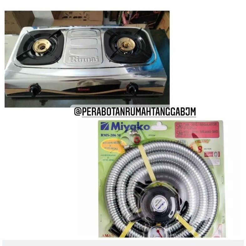 Jual KOMPOR GAS RINNAI 2 TUNGKU RINNAI 522 A SNI API LILIN STAINLESS ...
