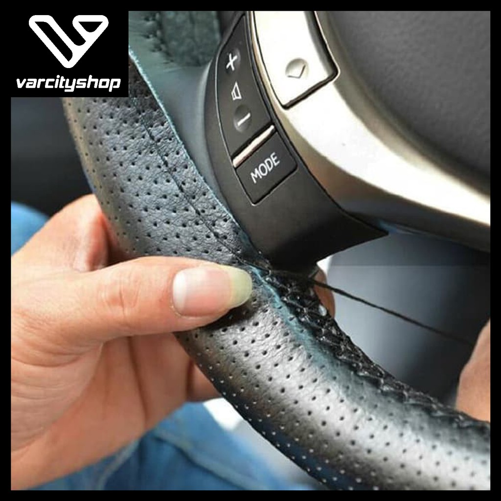 Jual Cover Setir Mobil Sarung Stir Steering Wheel Cover Kulit DIY Jahit ...