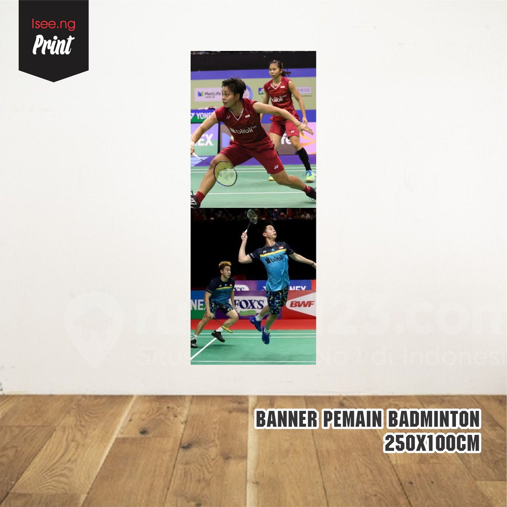 Jual Spanduk Banner Custom Pemain Badminton 3x1 meter | Shopee Indonesia