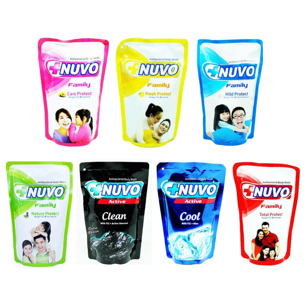 Jual Nuvo Antibacterial Body Wash Sabun Mandi Cair Refill Pouch 250ml ...
