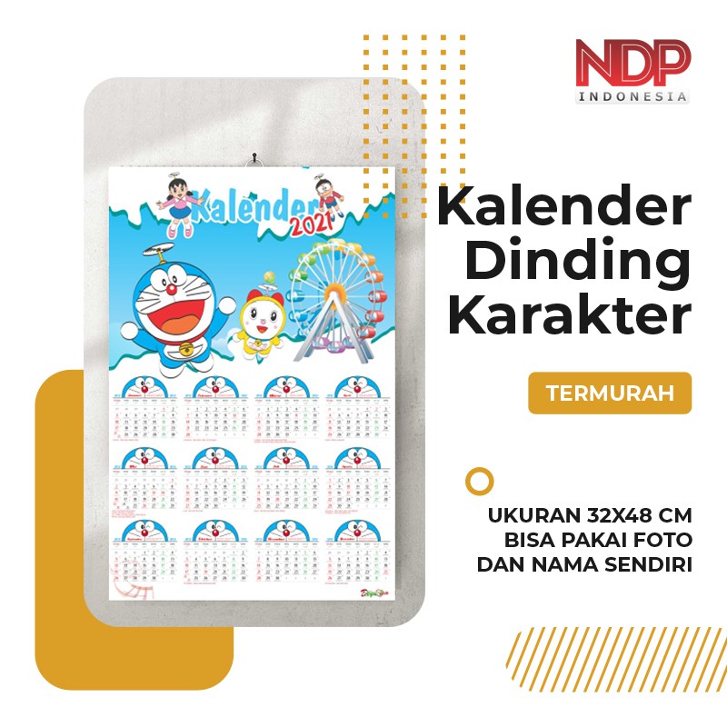 Jual KALENDER DINDING KARAKTER KARTUN BISA PAKAI FOTO & NAMA SENDIRI ...