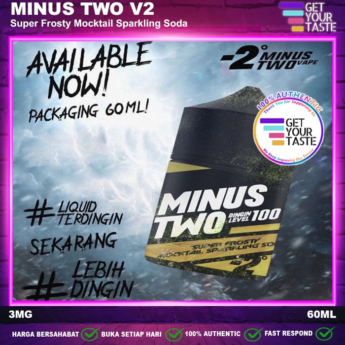 Jual Liquid Minus Two V2 Super Frosty Mocktail 60ML by Minus 2 Vape | Shopee Indonesia