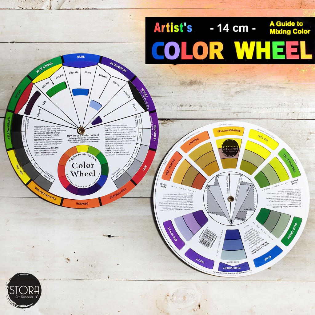 Jual Color Wheel Circle 14cm / Panduan Mixing Cakra Warna Pocket Color ...