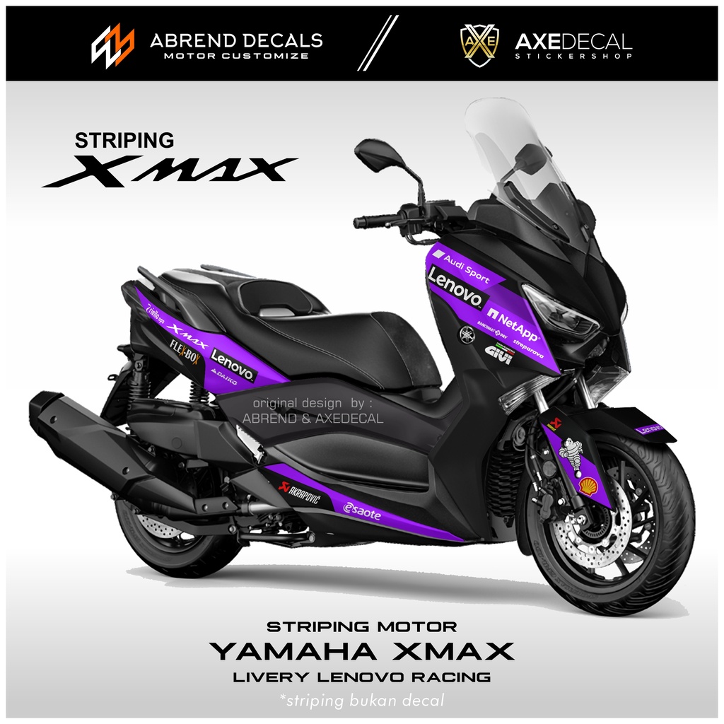 Jual Striping Yamaha Xmax Livery Lenovo Racing / Stiker Motor Xmax ...