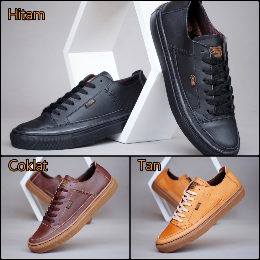 Jual Sepatu Sneakers Kulit Sapi Asli Original Cevany Dente Low Kasual Fashion Pria Terbaru ...