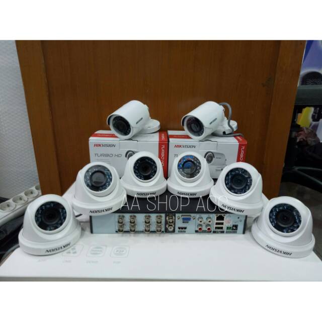 Jual PAKET CCTV LENGKAP 8CH KAMERA HIKVISION 2MP FULL HD 1080P DVR P2P ...