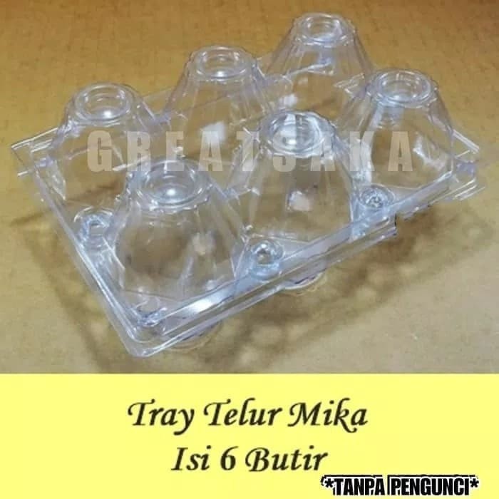 Jual PLASTIK MIKA EGG TRAY TELUR ISI 6 BENING PER 10 PCS | Shopee Indonesia