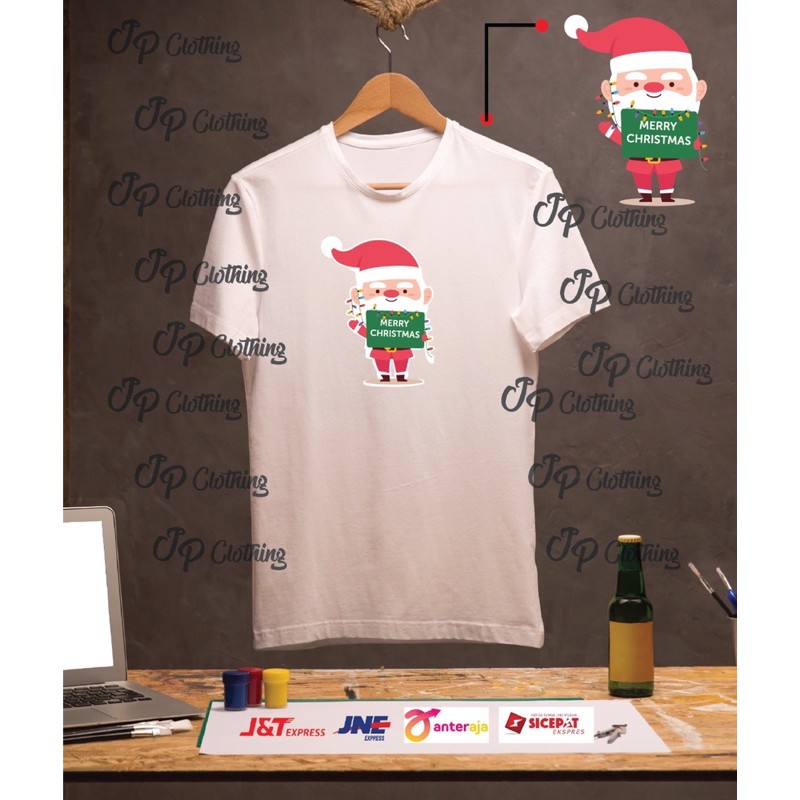 Jual KAOS NATAL X-MAS SABLON PRINTABLE SEMI PU COTTON COMBED 30S TEBAL ...