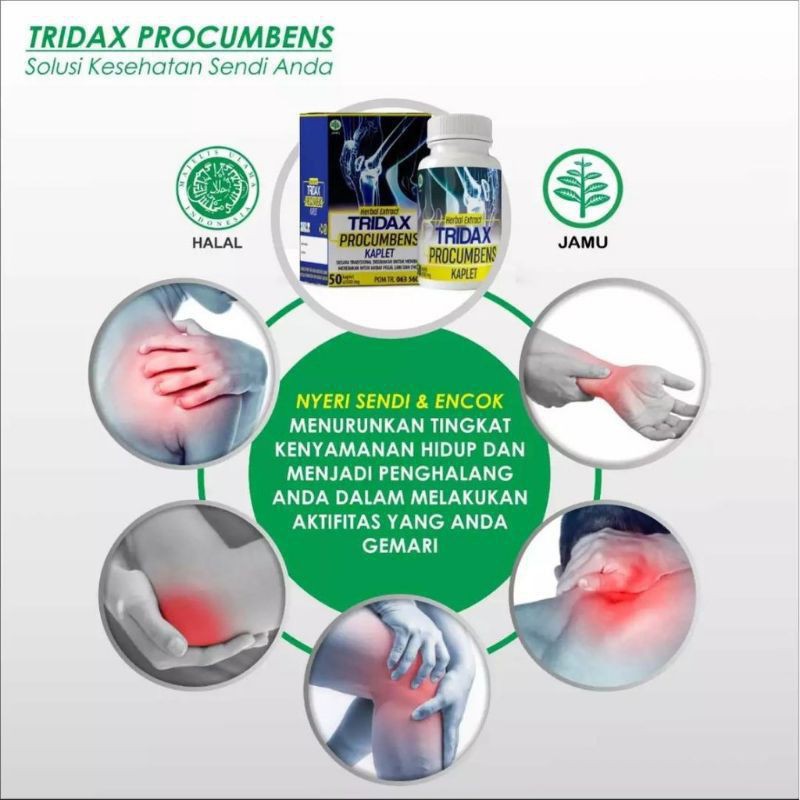 Jual ( Terlaris ) TRIDAX PROCUMBENS KAPLET Obat Asam urat, Reumatik, Nyeri Sendi TRIDAX ...