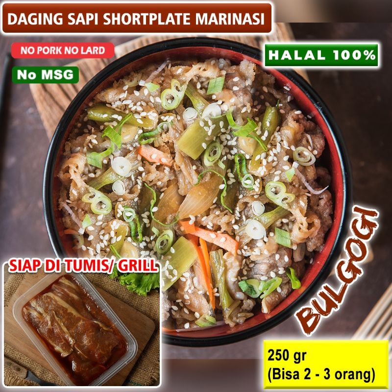 Jual Daging sapi slice/beef slice shortplate marinasi bulgogi | Shopee ...