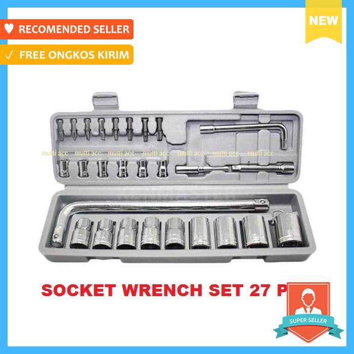 Jual Kunci sock 27 pcs socket wrench set shock | Shopee Indonesia