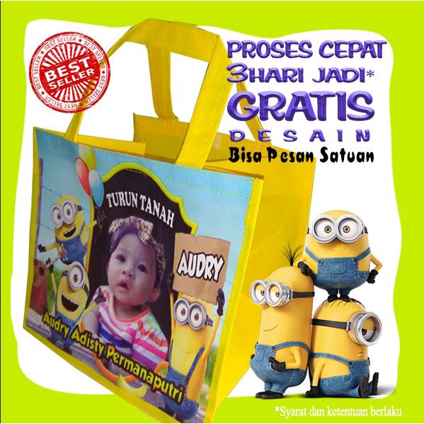 Jual Goodie Bag minions custom / Tas Ultah karater / Souvenir Ulang ...