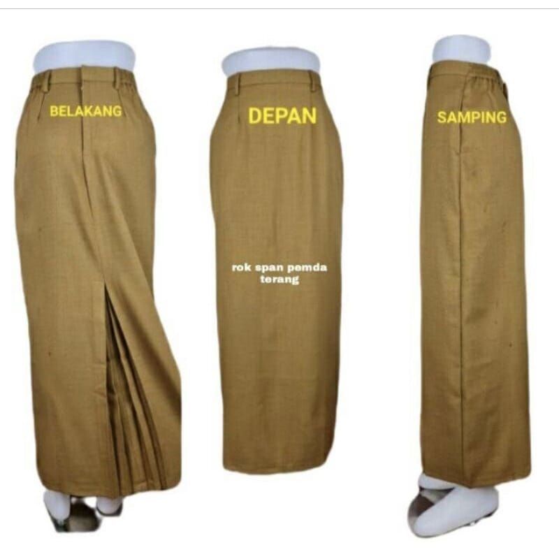 Jual ROK KERJA PEMDA /ROK DINAS PNS WARNA KHAKI TUA BAHAN GRASELA TEBAL ...