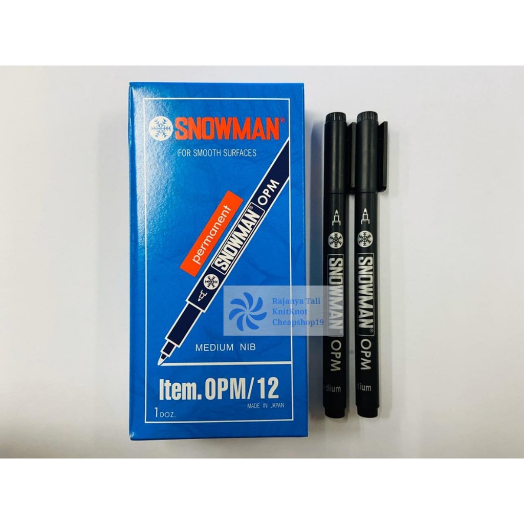 Jual Spidol Permanent Pen Snowman OHP tipe OPM | Shopee Indonesia