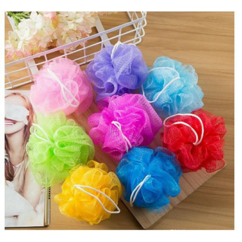 Jual Shower Sponge Spons Mandi Busa Jala Bola - Polos Warna | Shopee ...