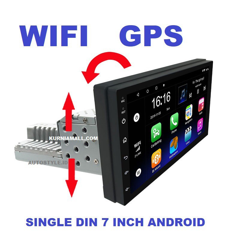 Jual Single din 7 Inchi Android GPS Wifi Tape Mobil untuk mobil single ...