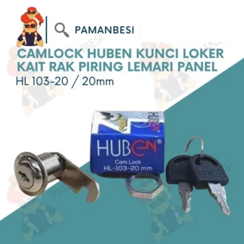 Jual Camlock HUBEN 20mm HL 103-20 Kunci Loker Kait Rak Piring Lemari Panel | Shopee Indonesia