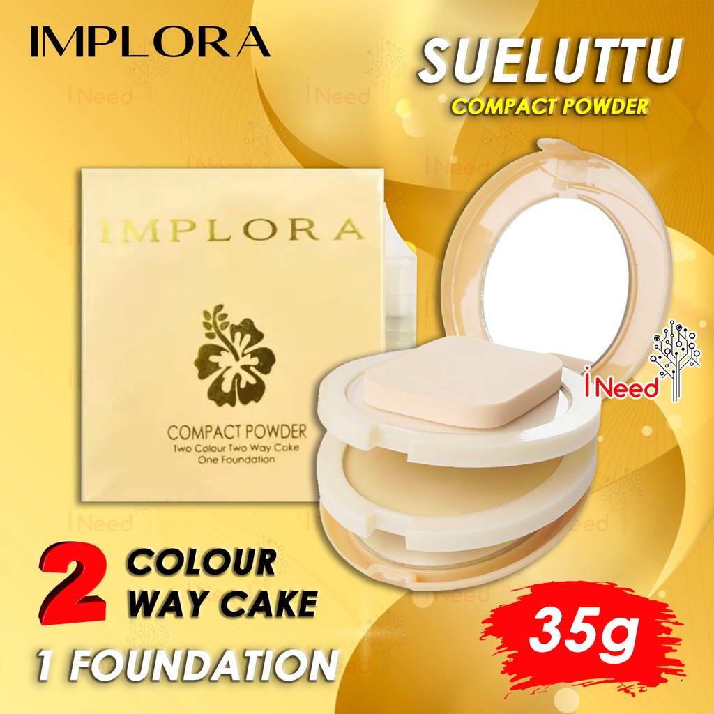 Jual (INEED) ( 320 ) Bedak Implora compact powder 3 IN 1 | Shopee Indonesia