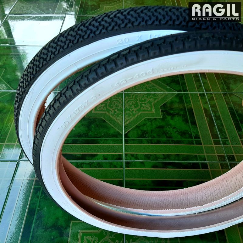 Jual BAN LUAR SEPEDA 20 x 1.75 20x1.75 175 SWALLOW HITAM PUTIH LIS BMX MINION LIPAT | Shopee ...