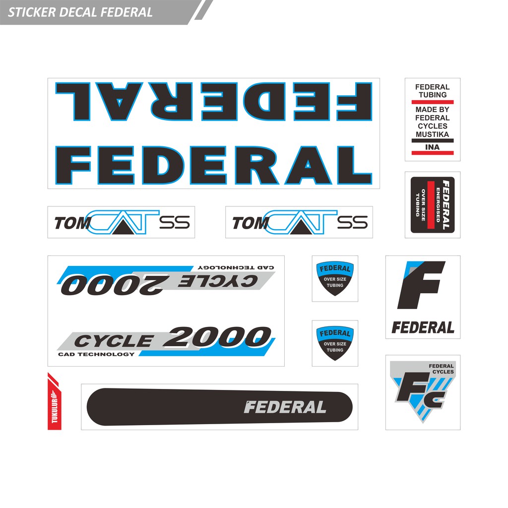 Jual STIKER DECAL SEPEDA FEDERAL TOM CAT MODEL 1 | Shopee Indonesia