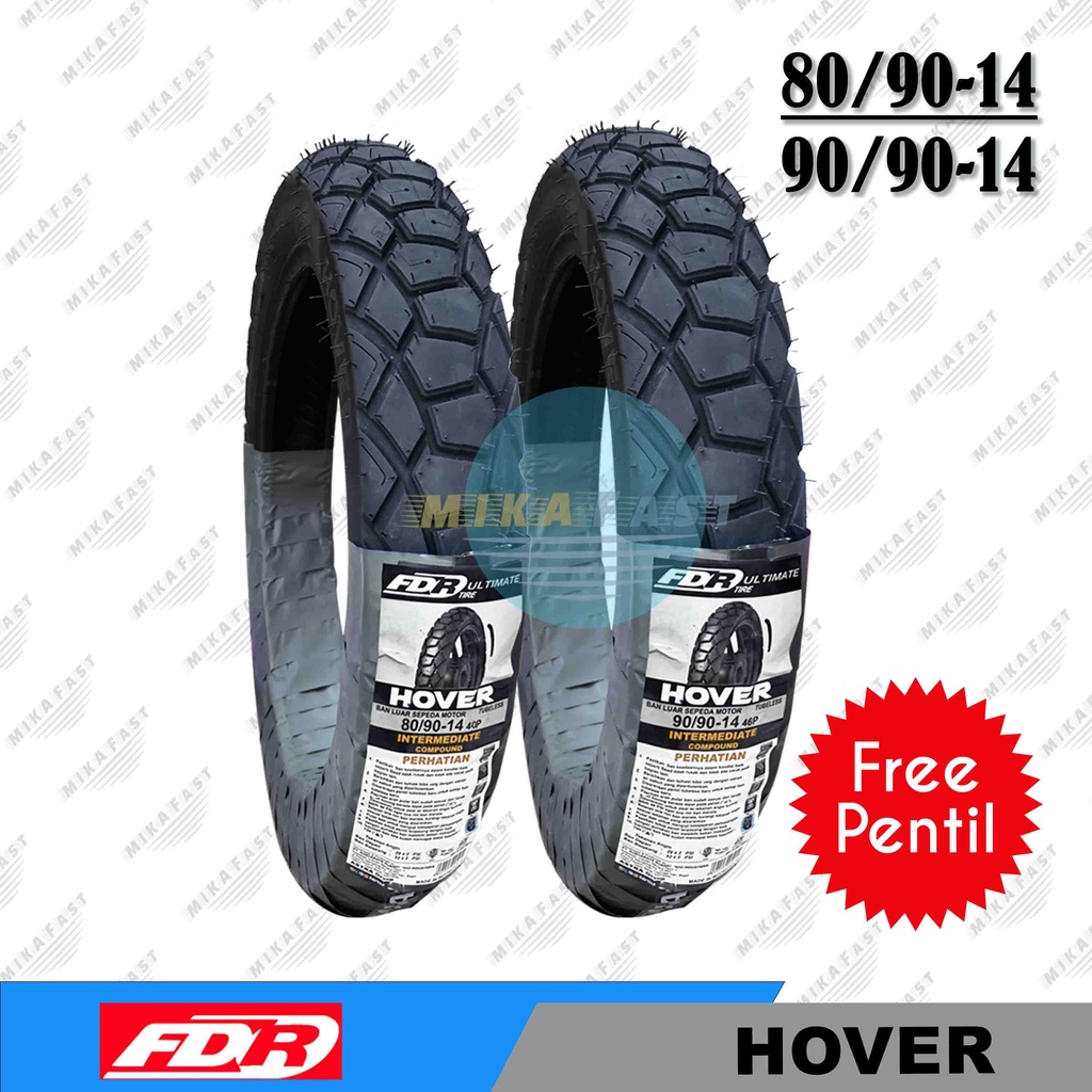 Jual Paket Ban FDR Hover 80/90-14 dan 90/90-14 TL plus pentil | Shopee Indonesia