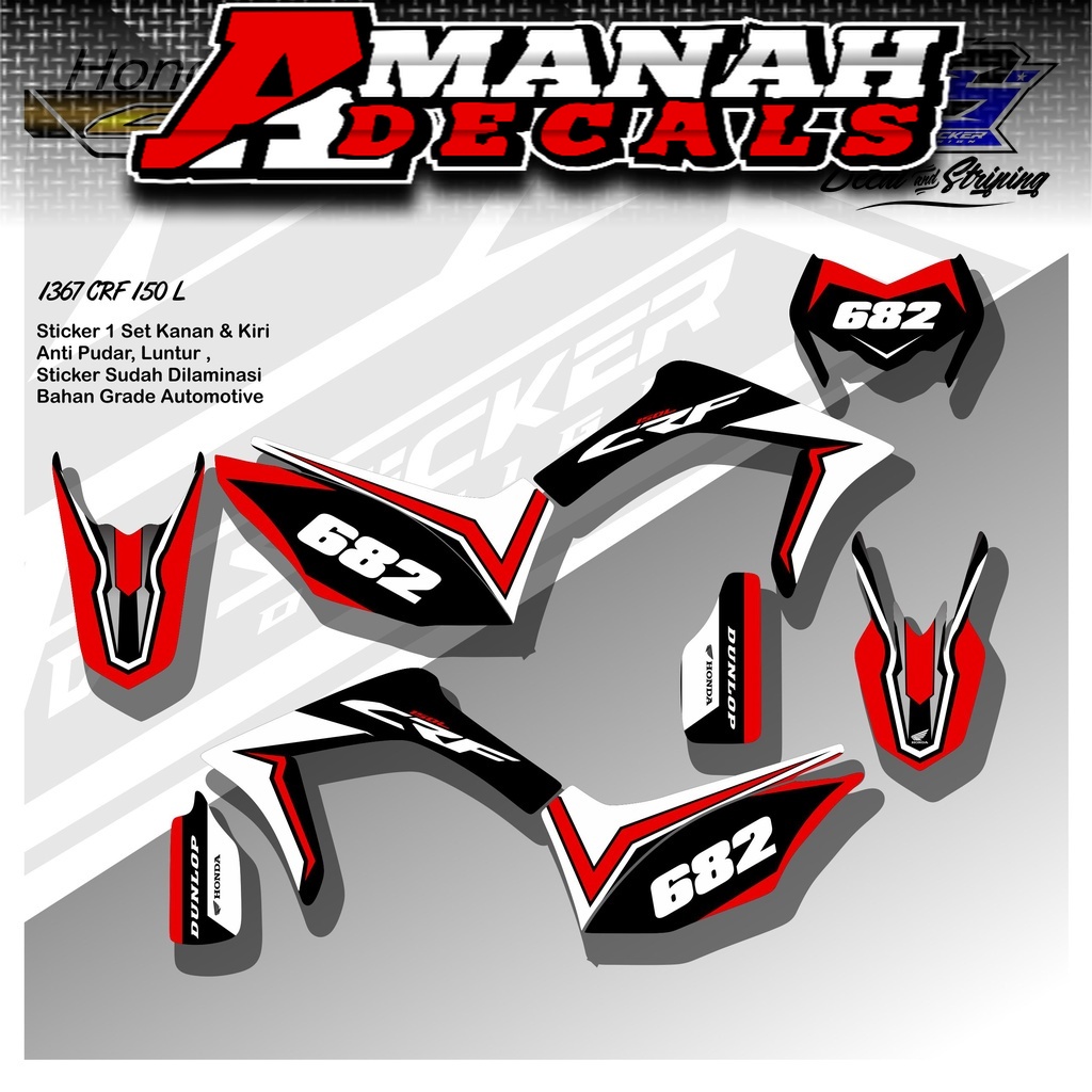 Jual 1367 Sticker Striping Motor CRF 150 L List Variasi Desain Simpel ...