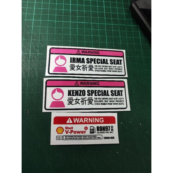 Jual Sticker Print And Cut Special Seat Bisa custom nama dan Foto isi 3 ...