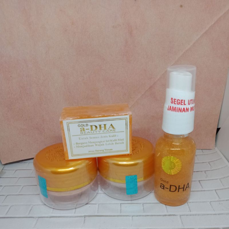 Jual PAKET CREAM A DHA GOLD MDS ORIGINAL 5IN1 ( ADHA GOLD SABUN 1 TONER ...