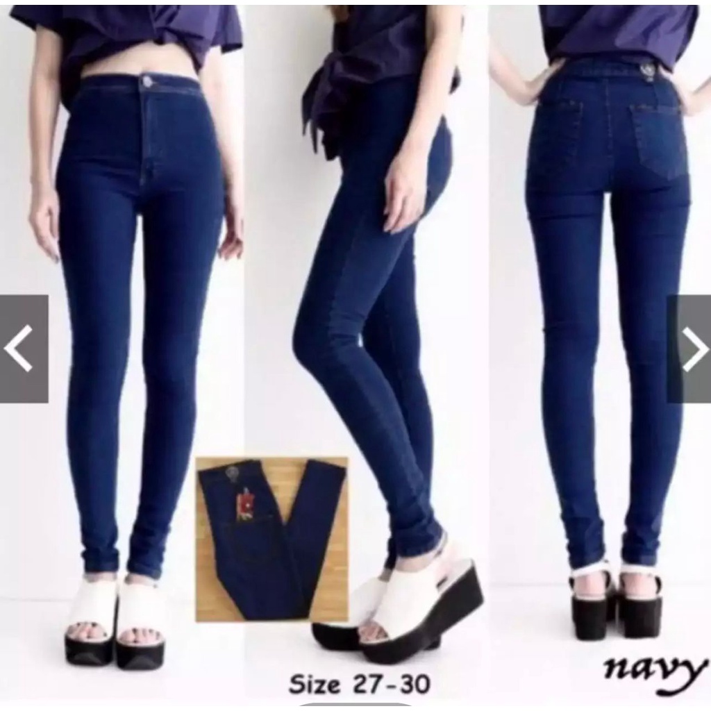 Jual Hw highwaist jeans 27-38 / Hw Jeans Jumbo / celana jeans wanita ...