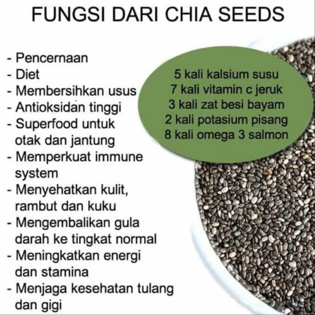 Jual Chia Seed Organik 250gr - Black Chia Seed Organic Mexico - Biji ...