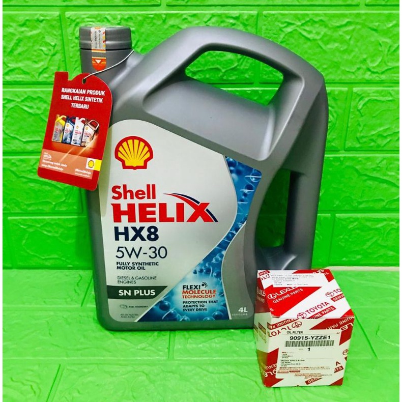 Jual Oli mesin Shell helix HX8 5W-30 4L / paket filter oli all new ...