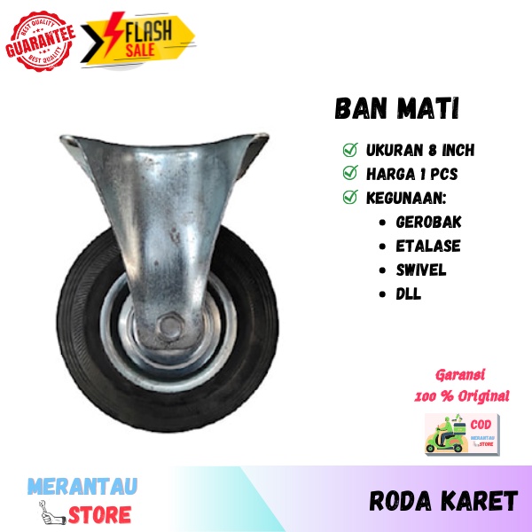 Jual Ban Troli 8 Inch Roda Lori Etalase Bahan Karet 8" Harga 1 Pcs ...
