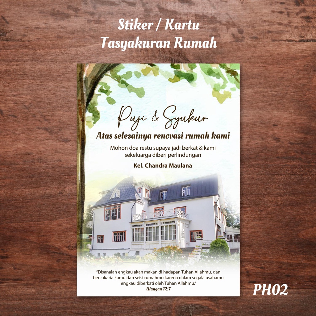 Jual Kartu / Stiker ucapan syukur / Tasyakuran pindah rumah / mohon doa ...