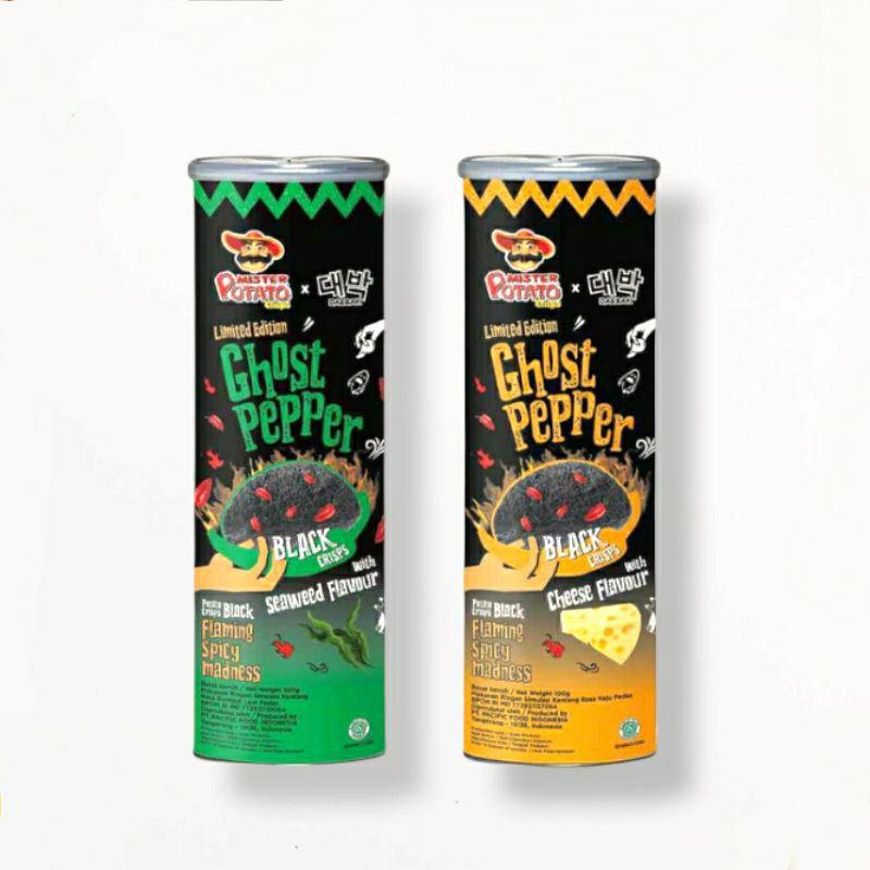 Jual Mister Potato Ghost Pepper black crisps limited edition / keripik ...