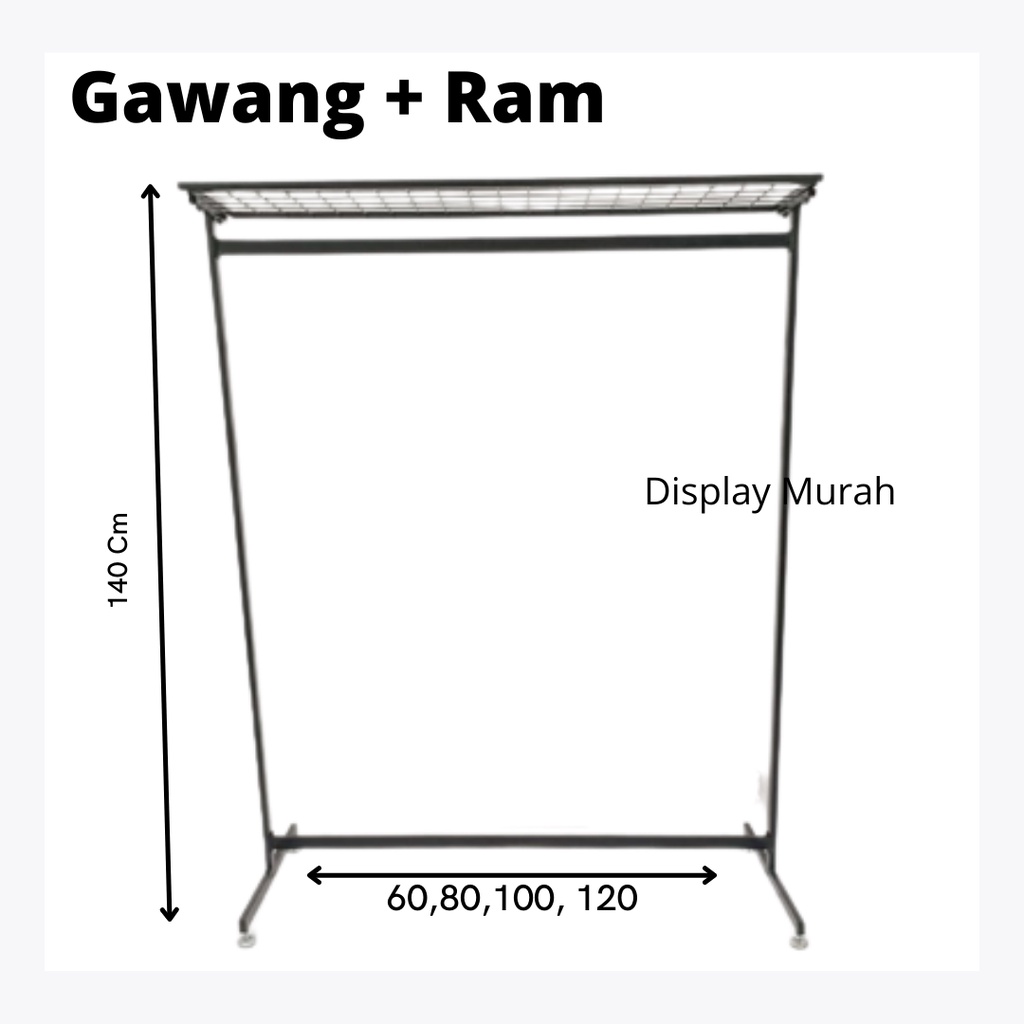 Jual Gawang Baju + Ram Gantungan Stand Rak Baju Display Pajangan Baju ...