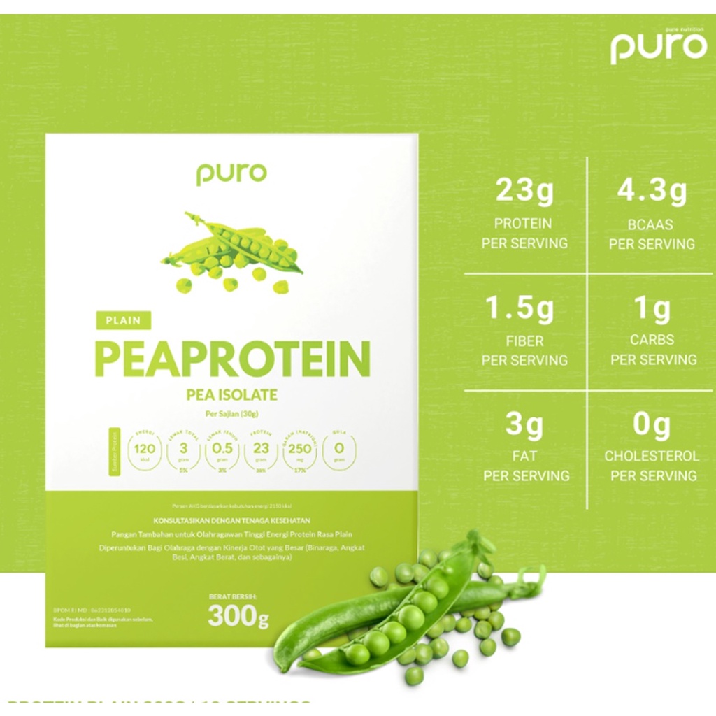 Jual PURO PEA PLAIN FLAVOUR | PURE PEA Protein Isolate Murni No Amino ...