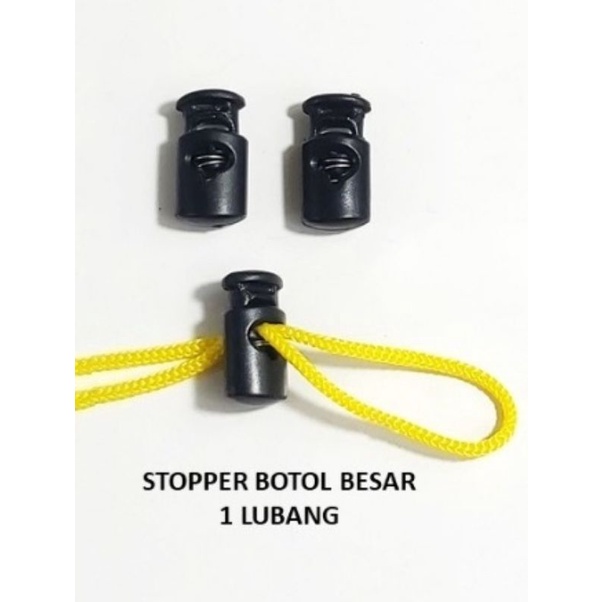 Jual Cord Lock Black Stopper One Hole Tali Botol Lonjong Panjang Satu ...
